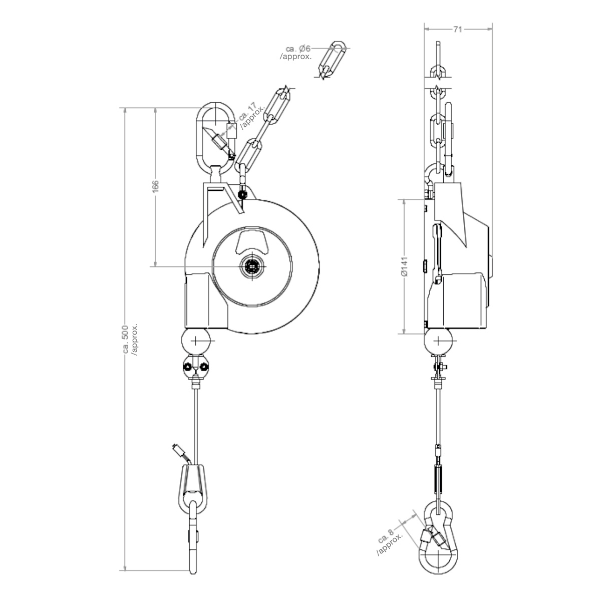Balancer 7228 5,2 - 6,5kg 1,6m Ø3mm for 167,63