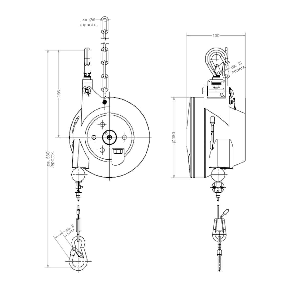 Balancer 7230 13 - 17kg 2m Ø3mm Steel for 344,69